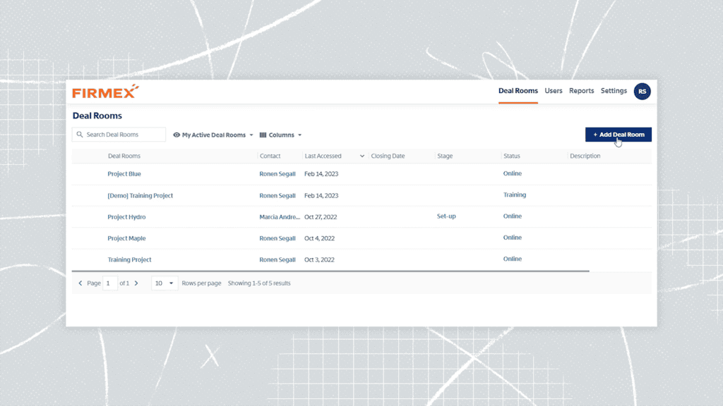 Say Hello to Your New Project List and Search Pages | Firmex VDR